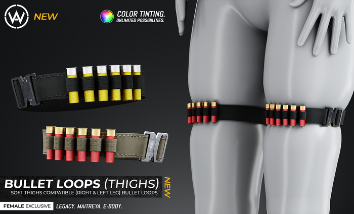 Second Life Marketplace Waz Bullet Loop Bandolier Soft Thighs Fatpack